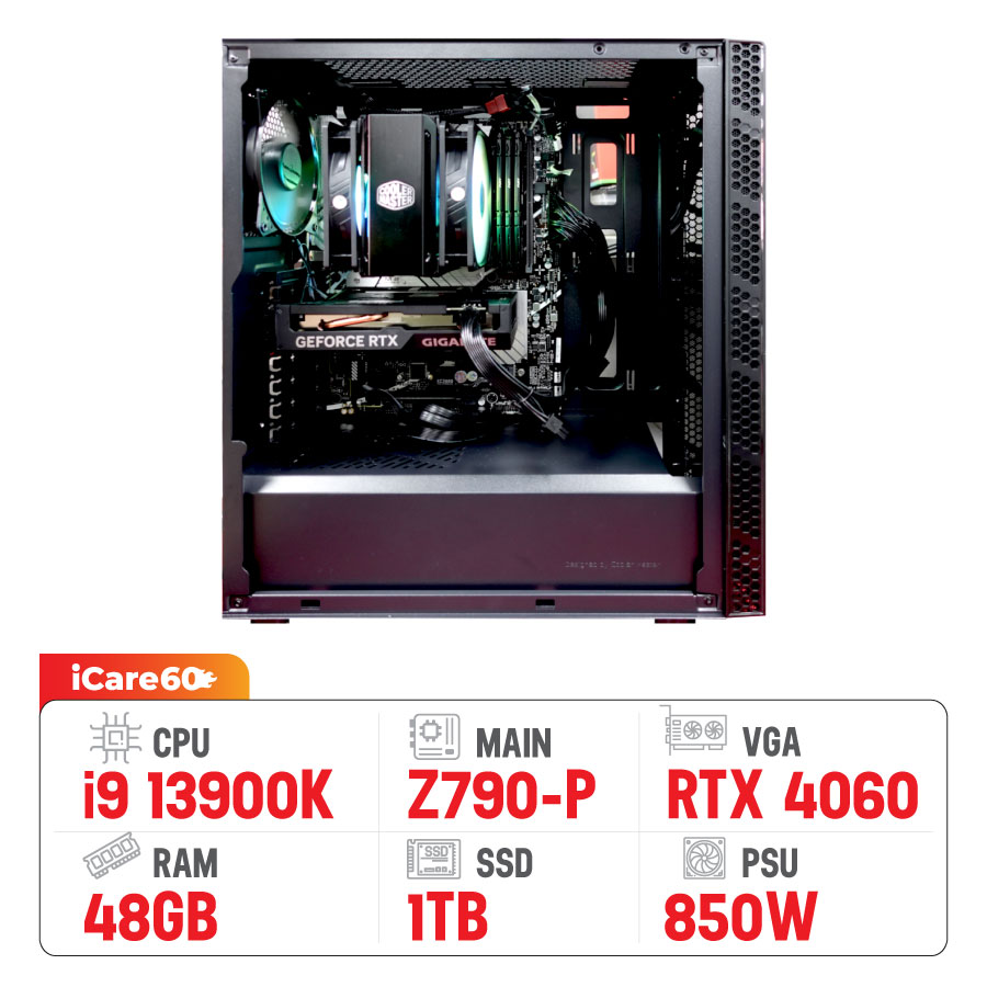 PC Workstation/Đồ họa (i9-13900K - RTX 4060 - 48GB RAM - 1TB SSD) Xử Lý ...