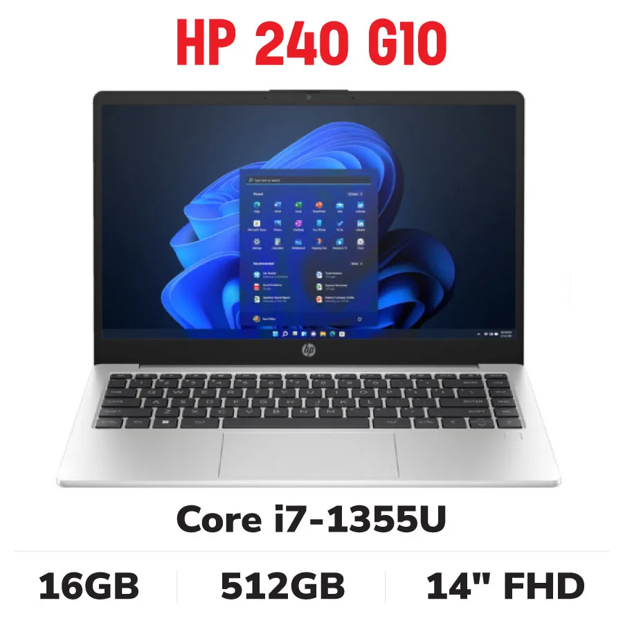 Laptop HP 240 G10 i7-1355U 16GB 512GB 14.0FHD W11SL BẠC (9H2E6PT)